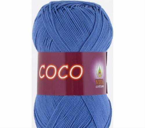 Пряжа Vita cotton Coco Цвет 3879 Темно-голубой