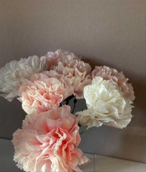 Цветок искусственный, гвоздика/розовый длина 30 см