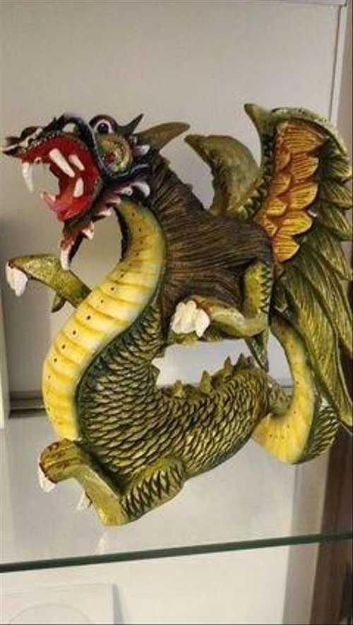 Статуэтка дракон деревянная с Бали