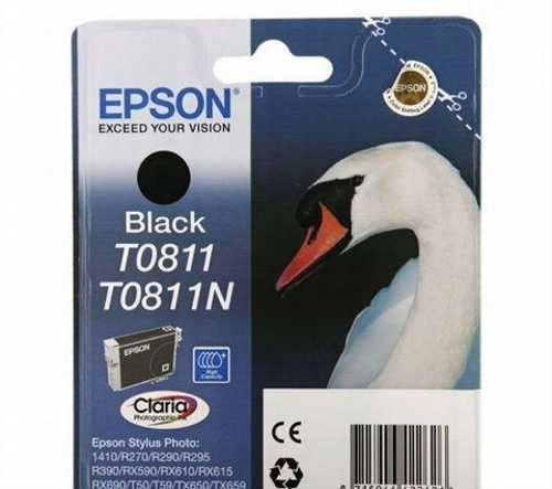 Картридж струйный Epson C13T11114A10 / T0811 Black