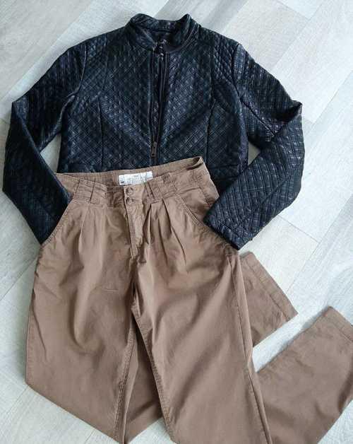 Кожаная куртка+брюки H&M