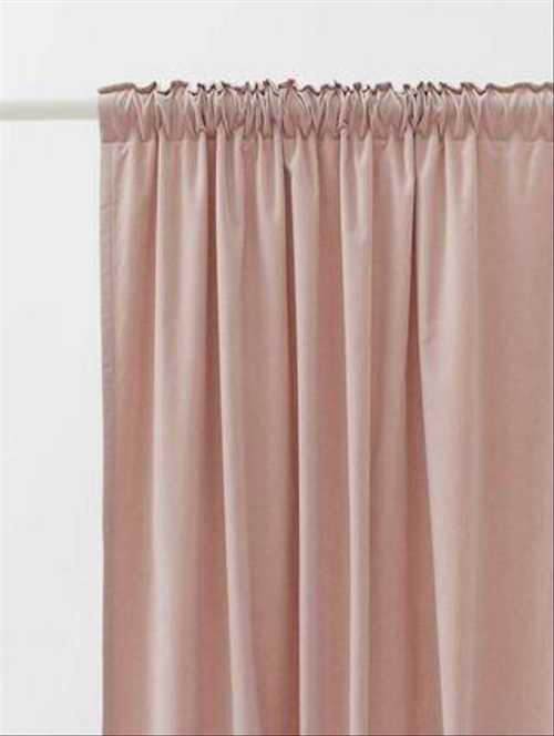 Розовые бархатные шторы h&m home