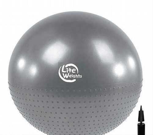 Мяч гимнастический Lite Weights массажный, (65 см, с насосом, серебро) (BB010-26)