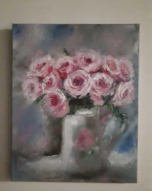 Картина "Букет роз в кувшине"