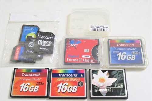 Карты памяти CF, адаптеры SD-CF, microSD-SD