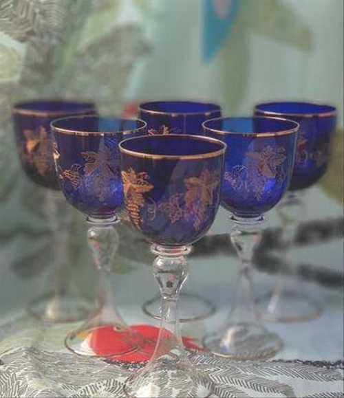 Потрясающие редкие бокалы богемское стекло чехосло