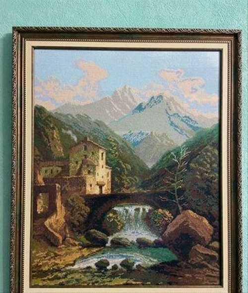 Картина, вышитая крестом "Замок в горах"