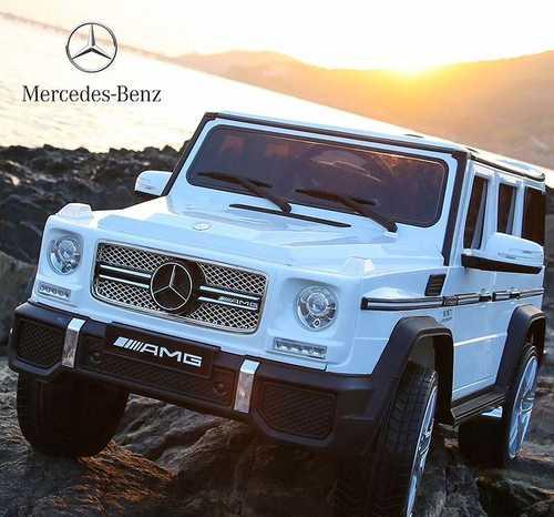 Детский электромобиль Mercedes G65 белый