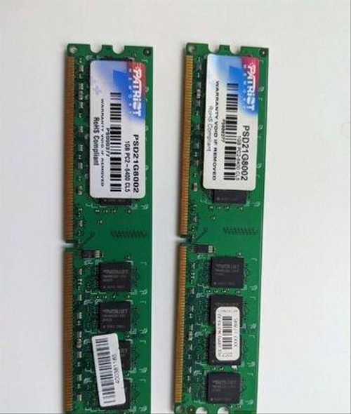 Patriot Memory DDR2 dimm 800MHz PC2-6400 - 2х1Gb