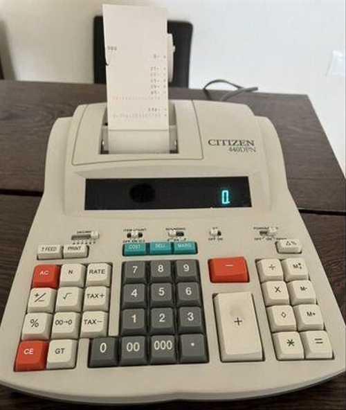 Печатающий калькулятор Citizen + чековая лента