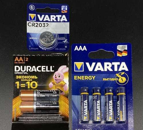 Батарейки аа ааа CR2032 Varta Duracell батарейка