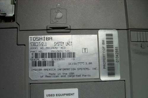 Ноутбук Toshiba 530cdt в разборке с проблемами