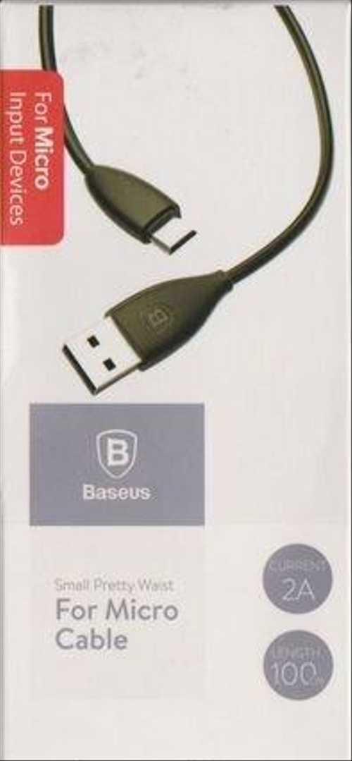 Кабель Micro USB 2A 1m TPE черный Baseus Cammy-01