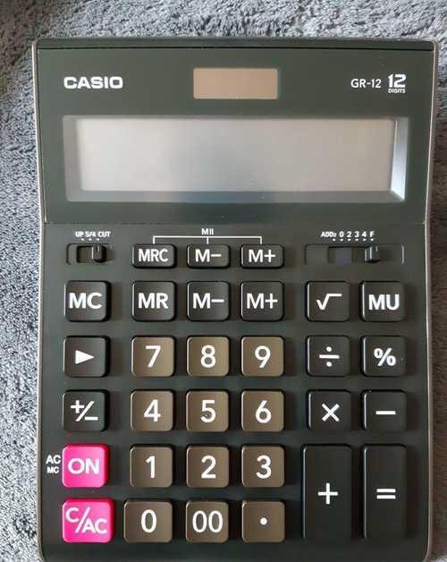Калькулятор casio GR-12, 12-разрядный, чёрный