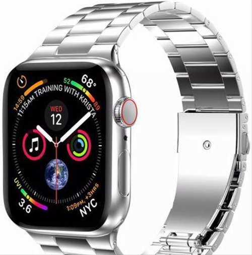 Ремешок Wiwu Three Beads Steel Band для Apple Watch Series 1-6/SE 42/44 mm (Silver)