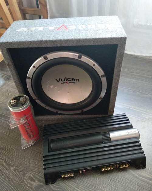 Пассивный саб Vulcan artsound 12" + усилок, кондер