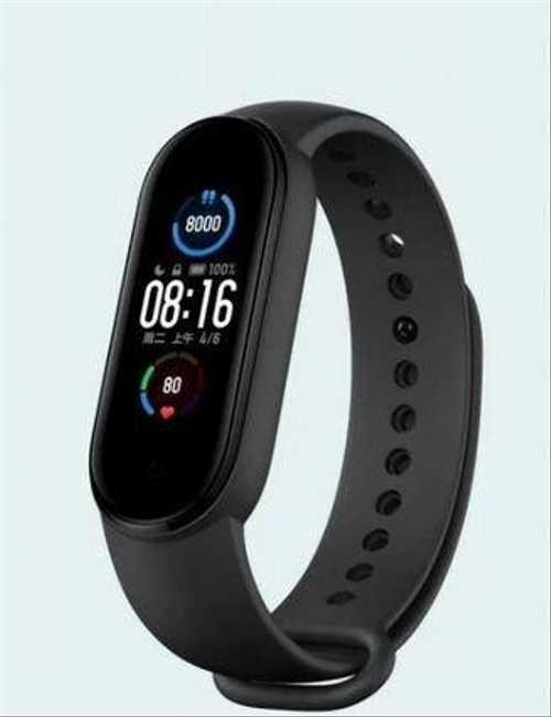 Фитнес-браслет часы Xiaomi Mi Band 5 (черный)
