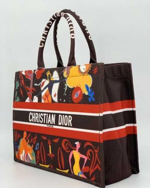 Новая женская сумка шопер бордовая Christian Diоr