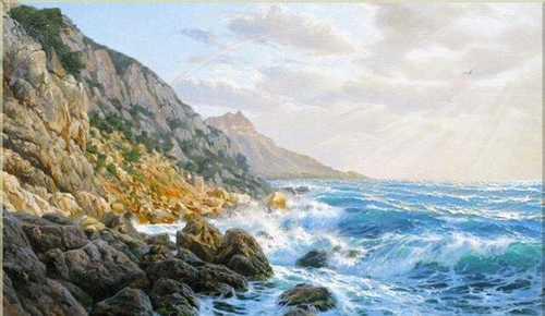 Картина маслом Морской пейзаж. Берег у моря