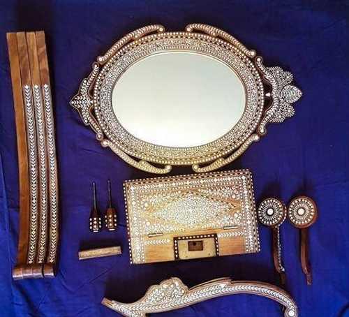 Зеркало индийское ручной работы с шкатулкой