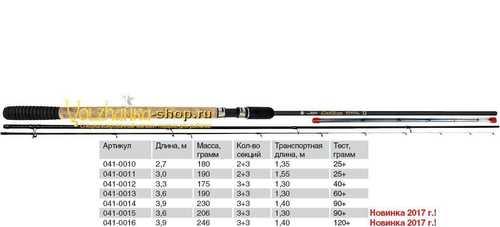 Фидерное удилище Волжанка Оптима 3.6м 60+