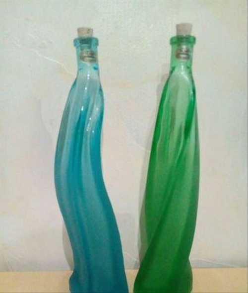 Декоративные бутылочки чешское стекло