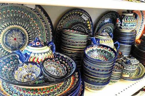 Узбекская Посуда Синий Мехроб