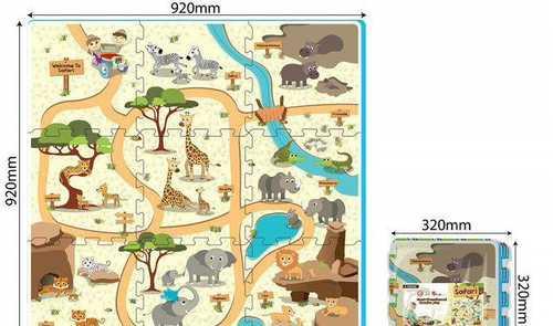 Коврик пазл сафари новый
