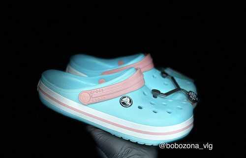 Crocs сабо голубой/розовый