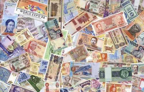 Коллекция 25 иностранных банкнот