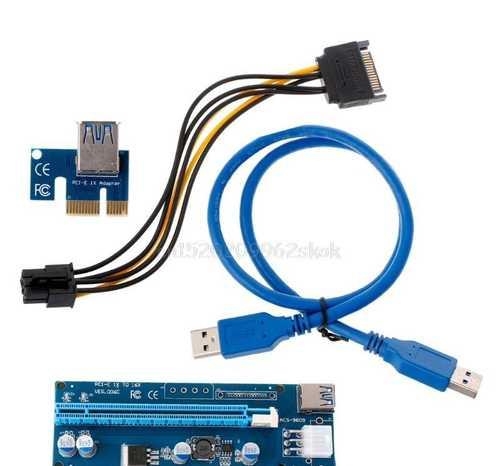 Райзер (Riser) PCI-E 1x-16x 6pin