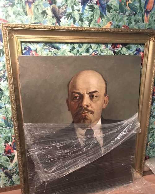 Картина Ленин холс масло 150x120, рама