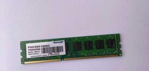 8Gb DDR3 Patriot 1600 MHz PSD38G16002B