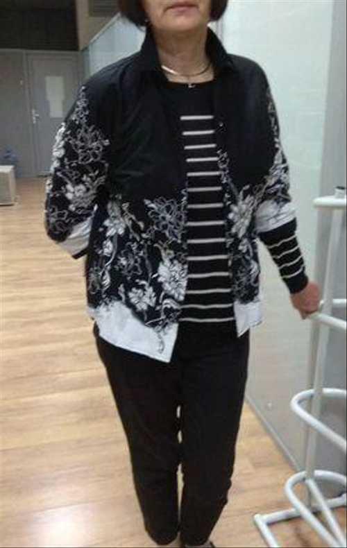 Блузка летняя черно белая. Хлопок с вискозой