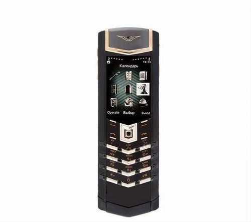 Vertu Signature S Design Red Gold чёрная кожа