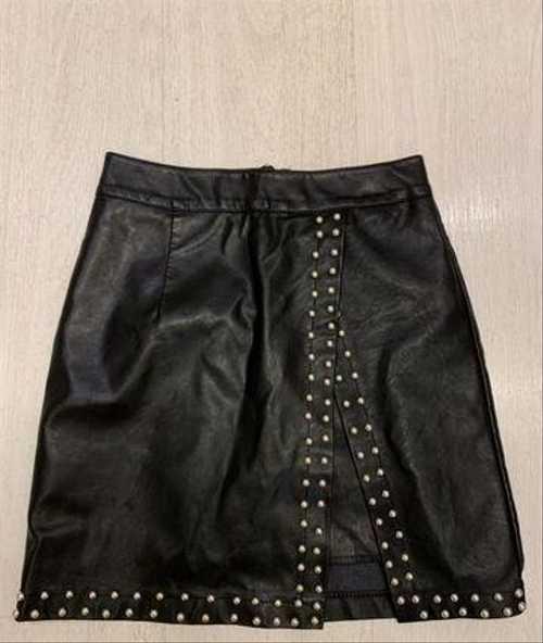 Юбка кожаная