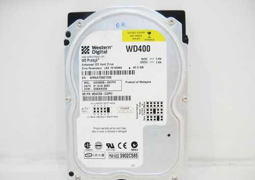 Жёсткий диск WD 40GB 3.5" IDE (WD400)