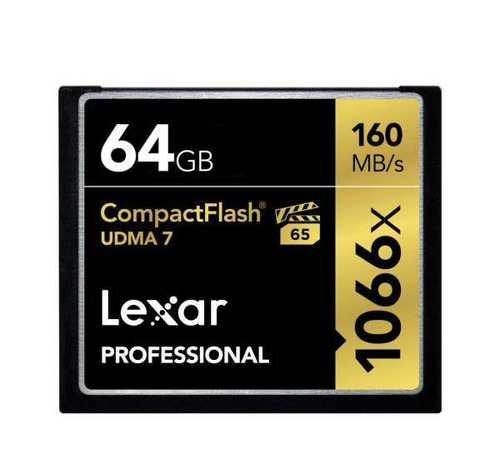 Карта памяти CF 64Gb Lexar Professional 1066x (160
