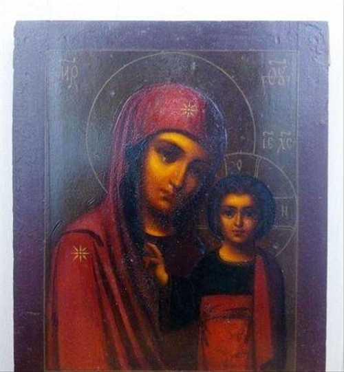 Старинная икона Богородица Казанская