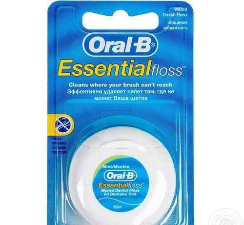 Зубная нить Oral-B Essential Floss вощеная, 50м