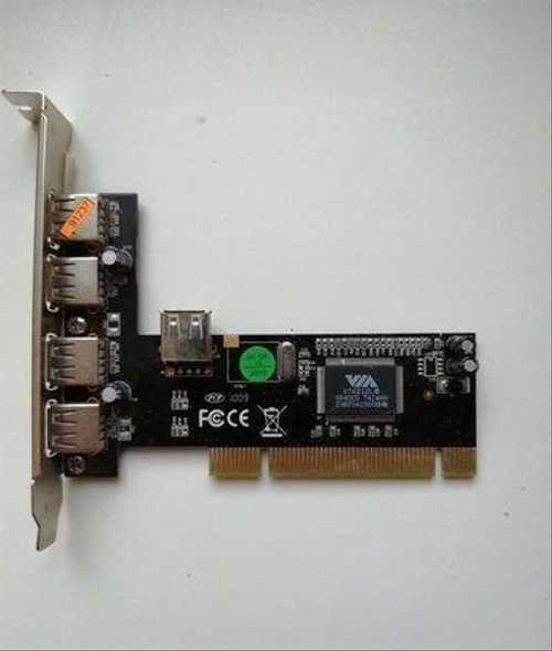 Контроллер PCI VIA6212 (4+1) 5xUSB2.0 Bulk