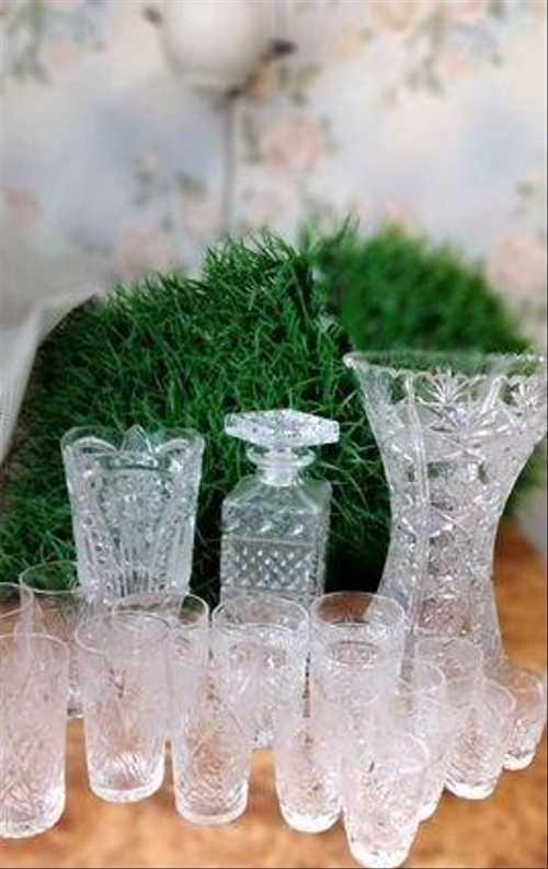 Хрустальные стаканы, стопки,вазы,штофф