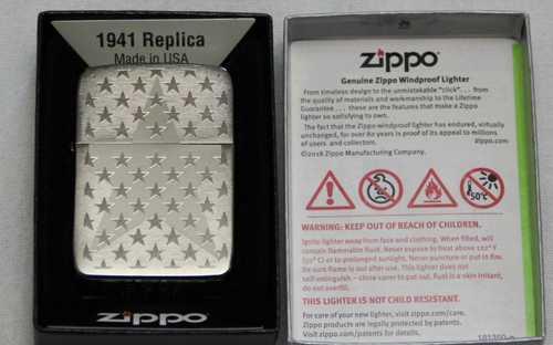 Zippo 29680 Stars Black Ice 1941 Replica