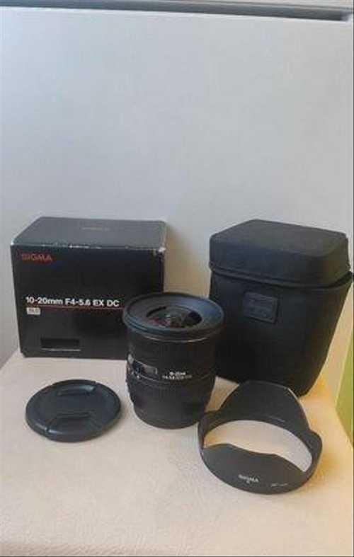 Sigma Canon EX 10-20mm f/4-5.6 DC HSM в коробке