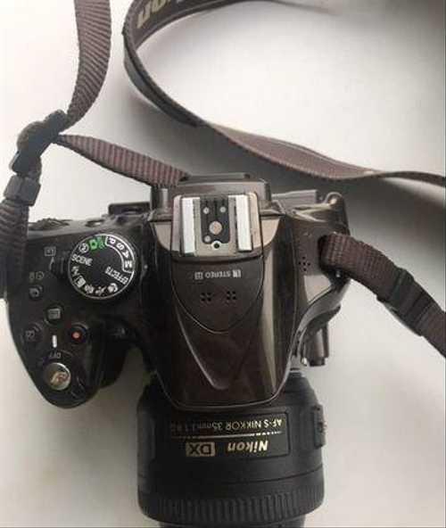 Зеркальный фотоаппарат nikon d5200 + обьектив 35 м