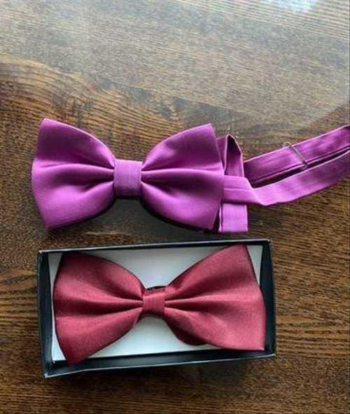 Бабочка для костюма красная фиолетовая галстук