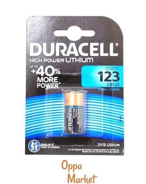 Батарейка Duracell 123 / CR123 3V