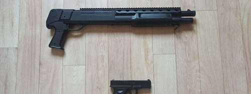 Пневматические дробовик M309 и пистолет Glock-17