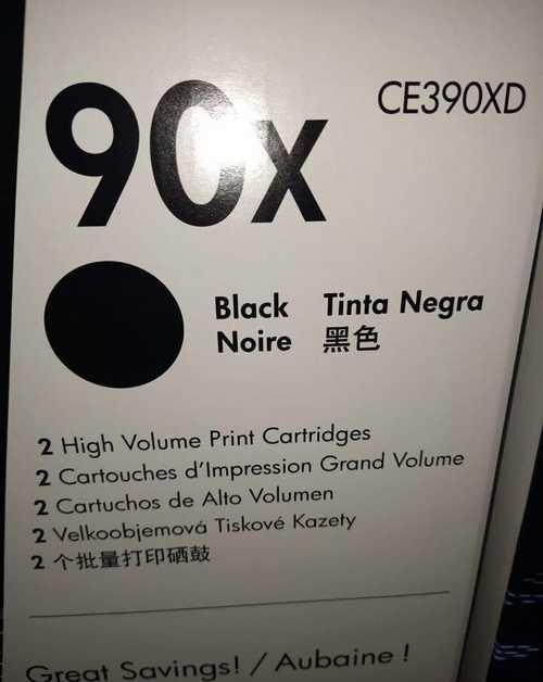 Картридж (двойная упаковка) HP 90X черный ce390xd