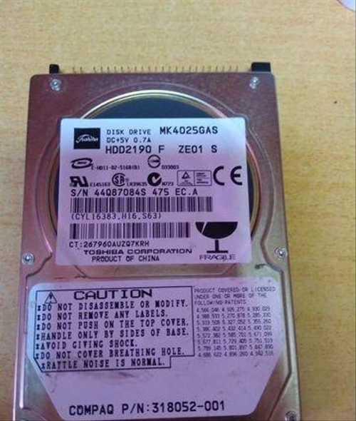 HDD Toshiba MK-4025GAS 40 Gb